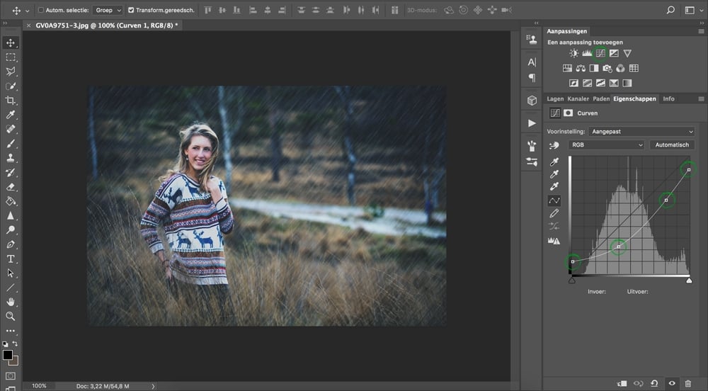Met Photoshop regen aan een foto toevoegen - De Rooij Fotografie