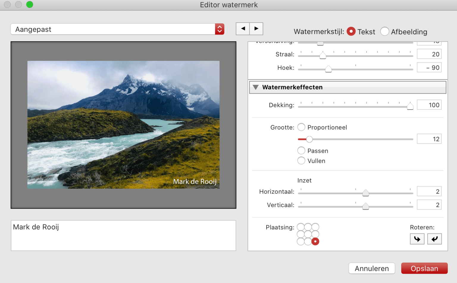 Een watermerk bedenken en toevoegen aan je foto's - De Rooij Fotografie