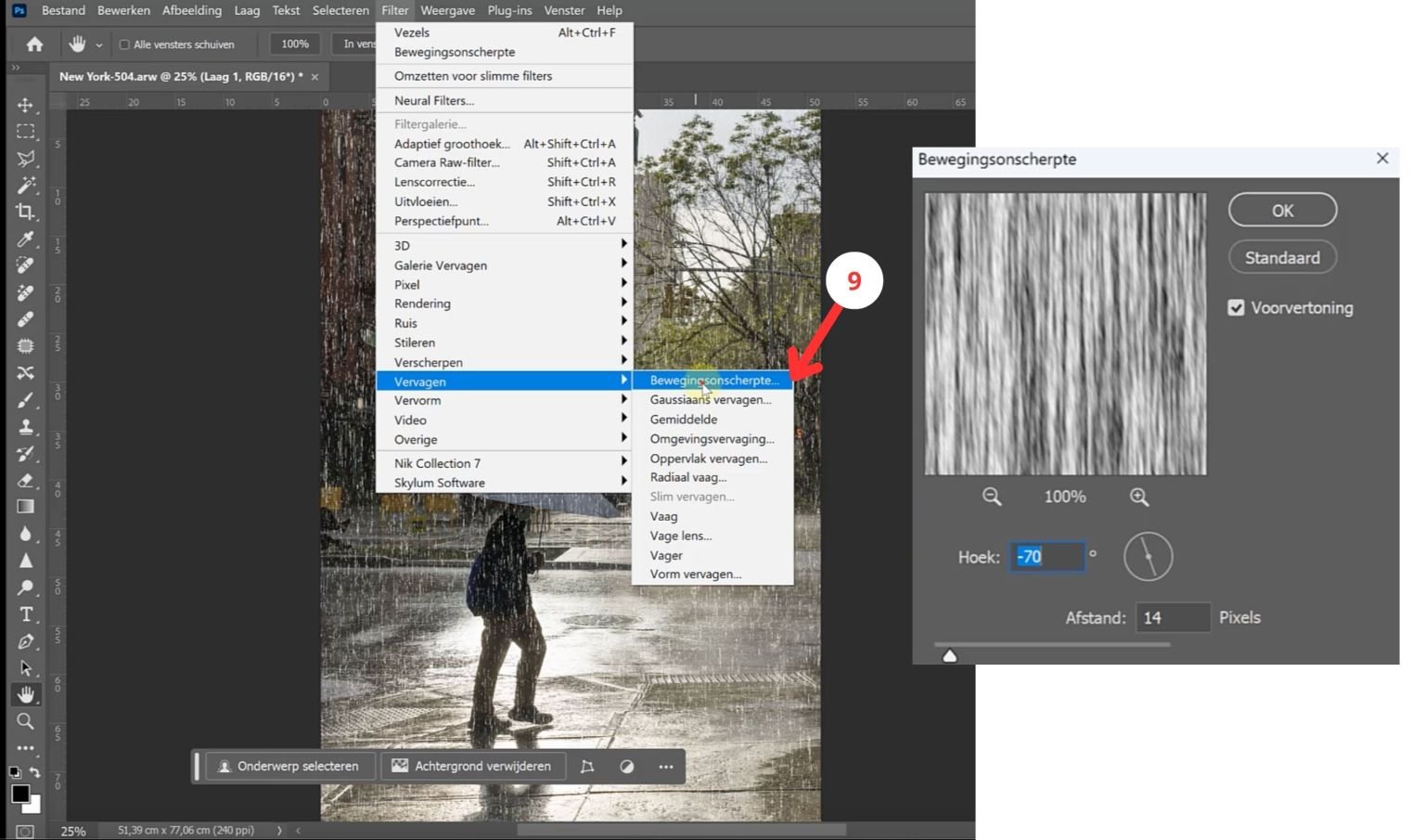 Regen toevoegen aan een foto in Adobe Photoshop - De Rooij Fotografie